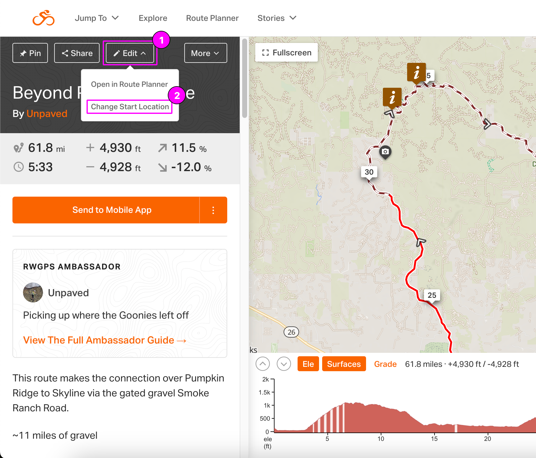 Change Start – Ride with GPS Help Center