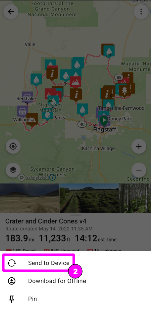 Send to Device on Mobile – Ride with GPS Help Center