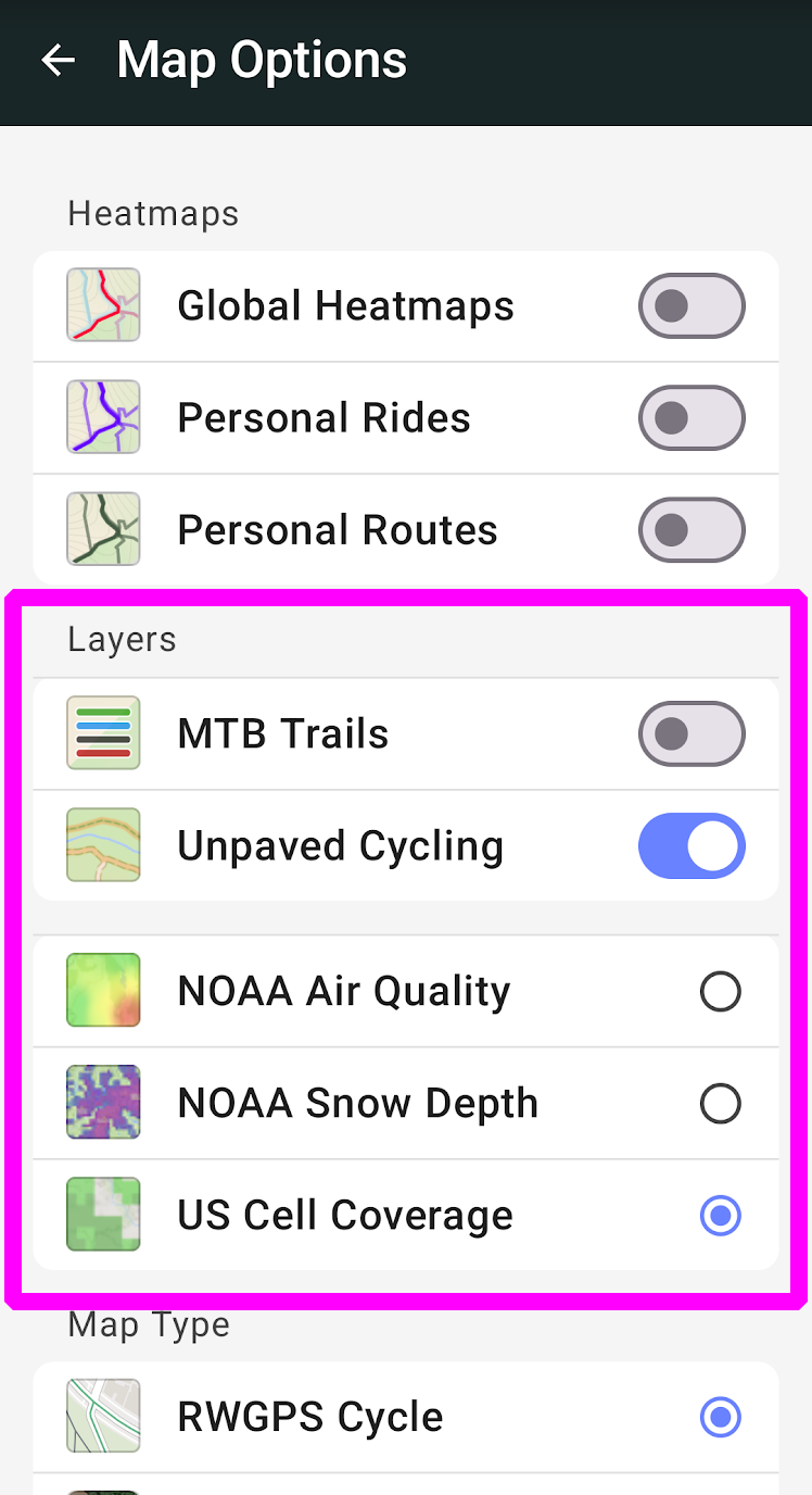 Advanced Map Layers on Mobile – Ride with GPS Help Center